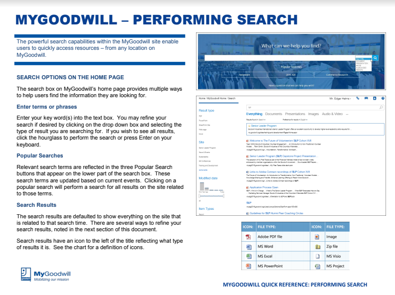 How to Perform Search on MyGoodwill – Goodwill International IT Support ...