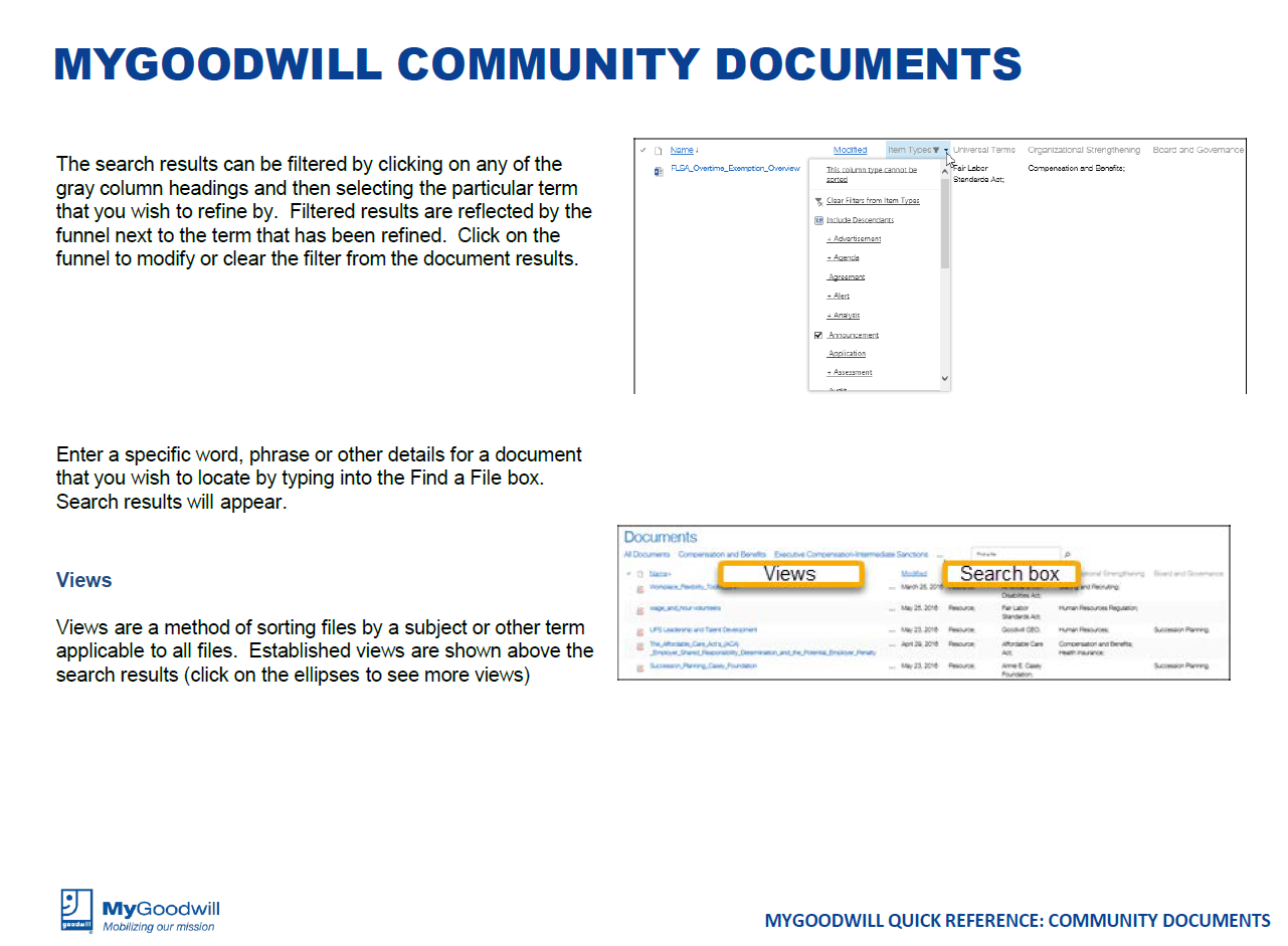 How to Use MyGoodwill Community Documents – Goodwill International IT ...